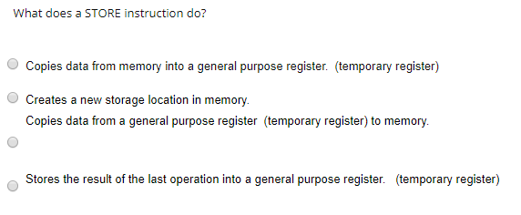 Solved What does a LOAD instruction do? Loads the next | Chegg.com