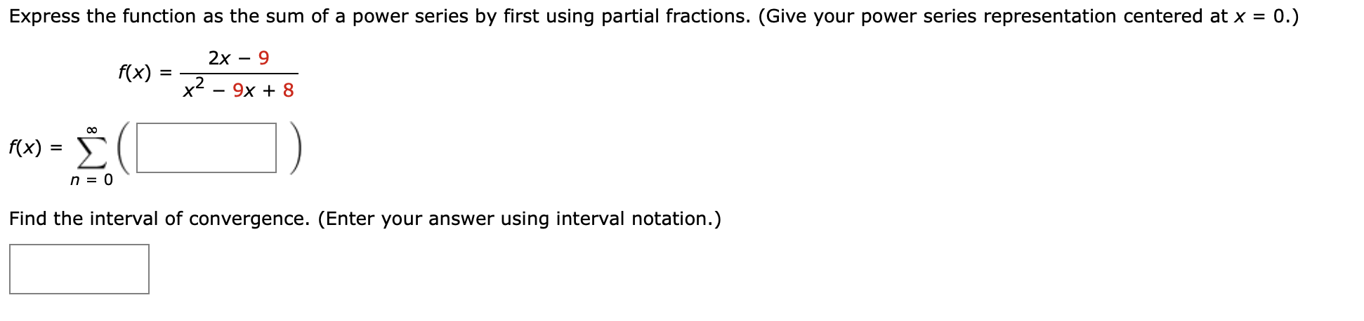 Solved Express the function as the sum of a power series by | Chegg.com