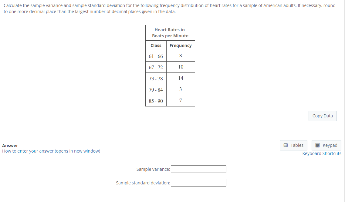 Solved Calculate the sample variance and sample standard | Chegg.com