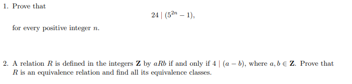 Solved 2. A relation R is defined in the integers Z by aRb | Chegg.com