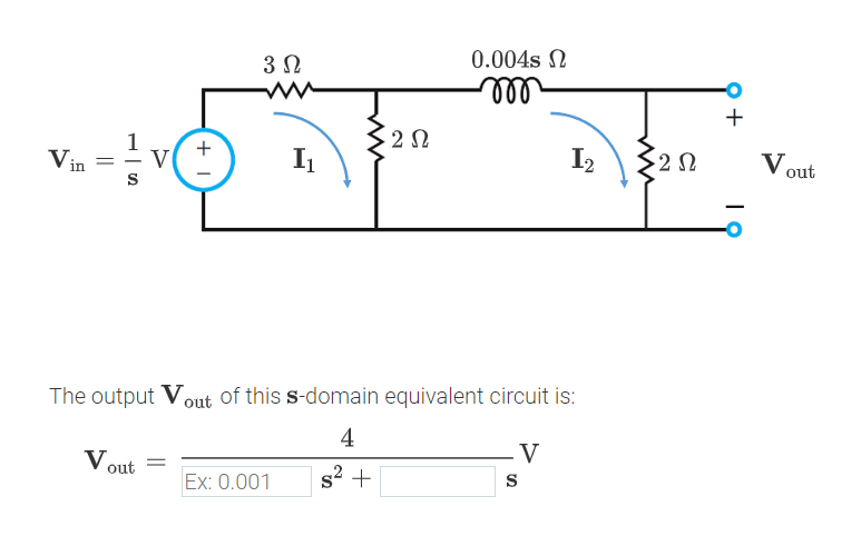Solved The output Vout of this s-domain equivalent circuit | Chegg.com