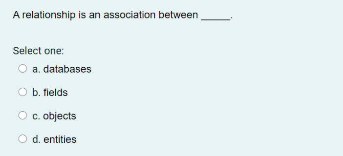 Solved The Entity Relationship Model Uses The Associative