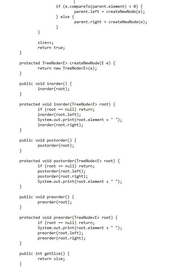 Solved Eleventh Assignment - Binary Search Tree Package: | Chegg.com