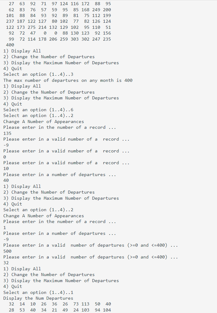 Solved Using the following array that contains the number of | Chegg.com