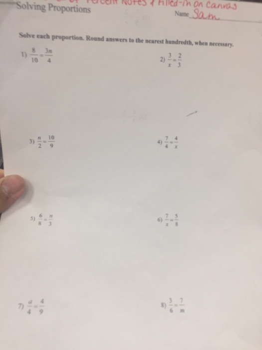 Solved Solving Proportions Solve each proportion. Round | Chegg.com