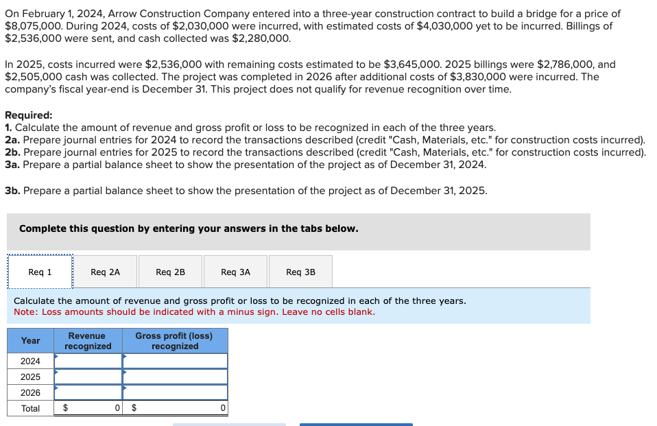Solved On February 1, 2024, Arrow Construction Company | Chegg.com