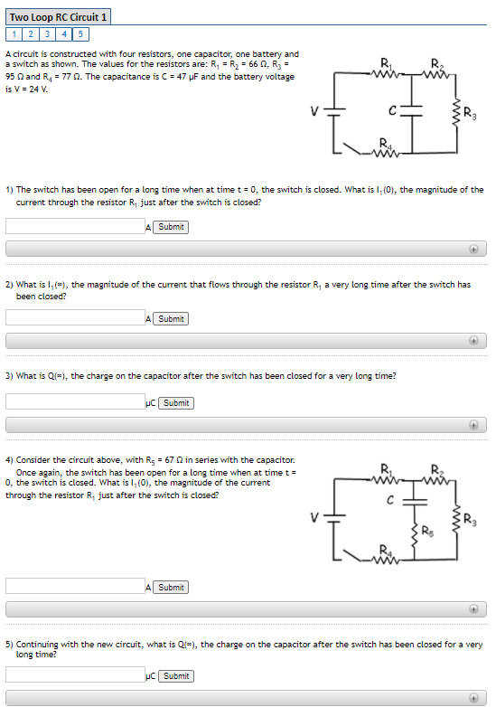 Solved Two Loop RC Circuit 1 1 2 3 4 5 A circuit is | Chegg.com