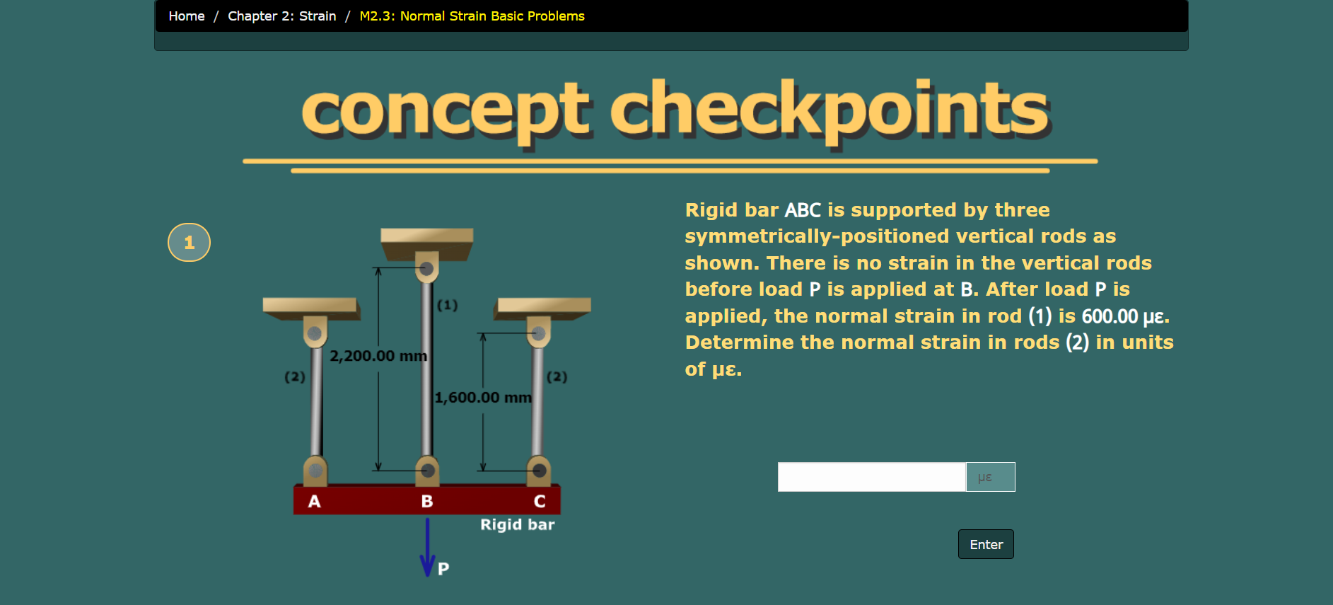 Solved Home / Chapter 2: Strain / M2.3: Normal Strain Basic | Chegg.com