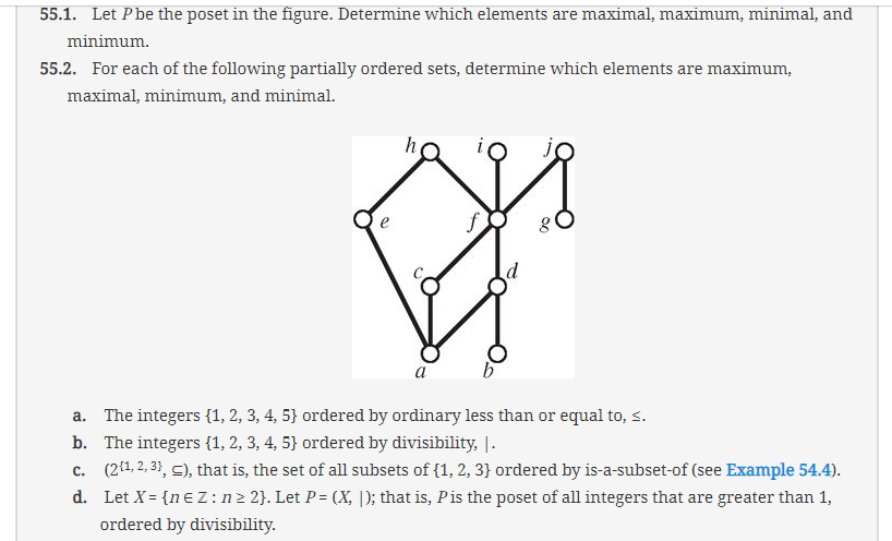 55.1. Let P be the poset in the figure. Determine | Chegg.com