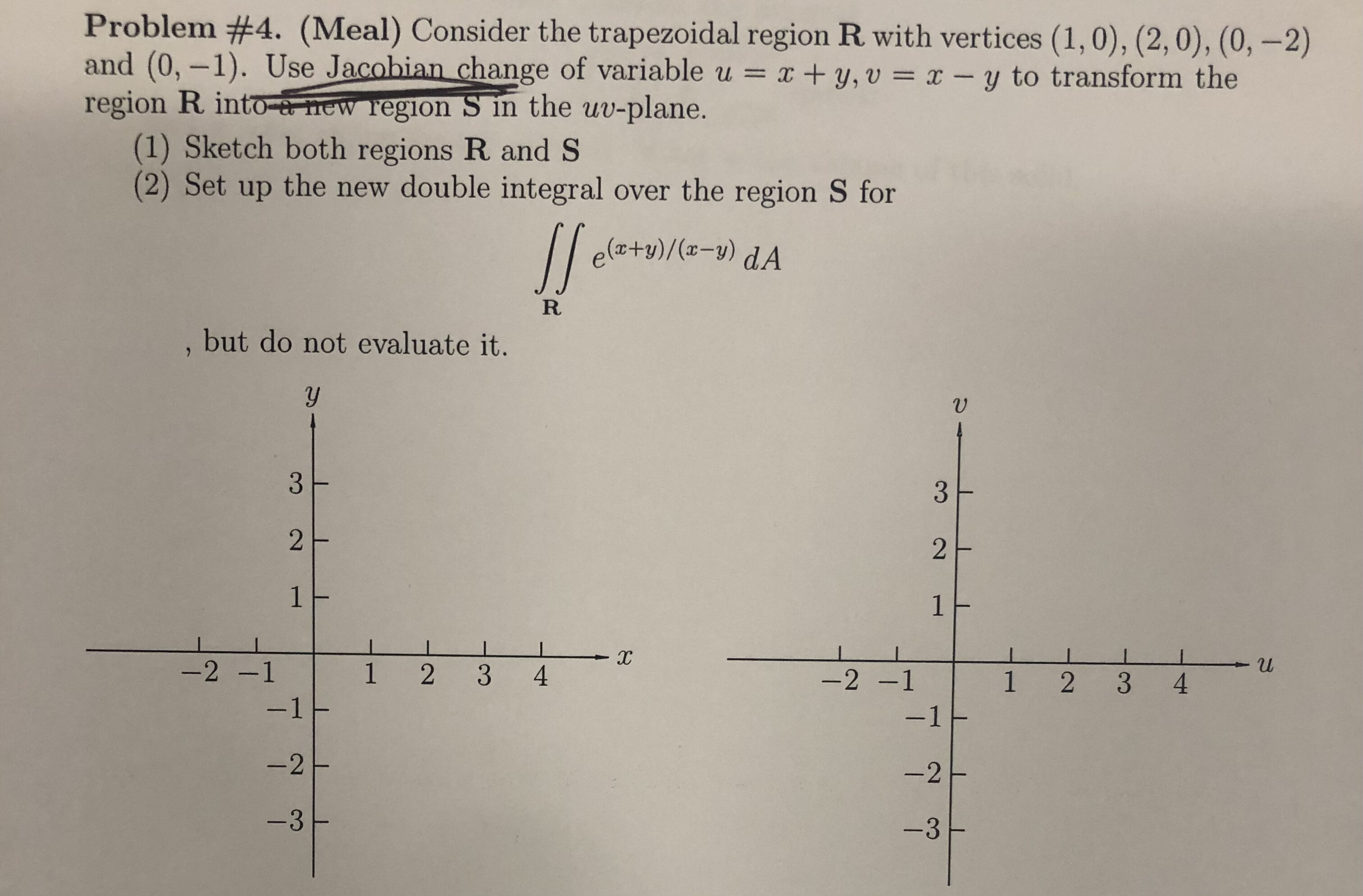 Solved Problem #4. (Meal) ﻿Consider the trapezoidal region R | Chegg.com