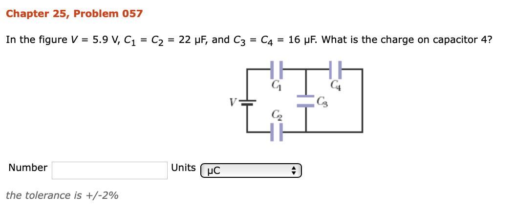 Solved In the figure V = 5.9 V, C1 = C2 = 22 μF, and C3 = C4 | Chegg.com
