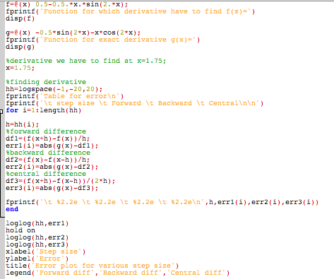 Solved The formula for the central finite difference | Chegg.com