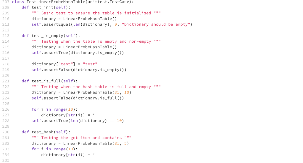 e hash_table.py $ e dictionary.py test_dictionary.py | Chegg.com