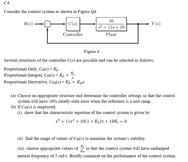 Solved C4. Consider the control system as shown in Figure | Chegg.com