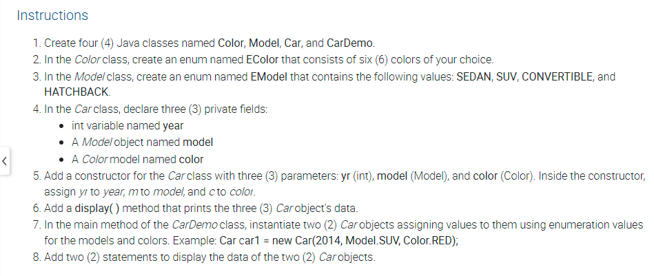 Solved Instructions 1 Create Four 4 Java Classes Named