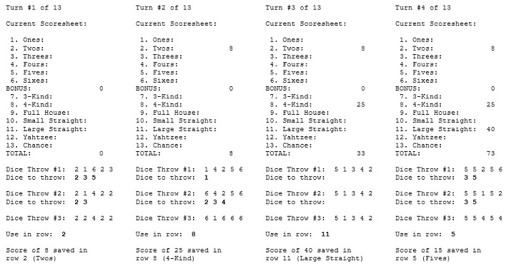 Complete both assignments. Create a Solo Yahtzee game | Chegg.com