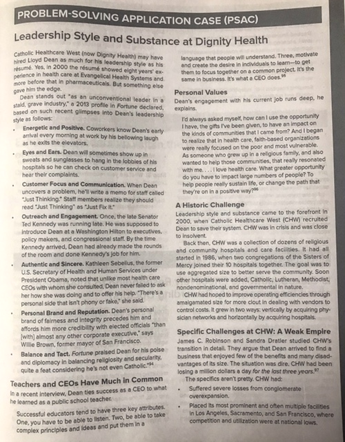 Solved PROBLEM SOLVING APPLICATION CASE (PSAC) Leadership | Chegg.com