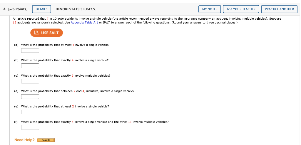 Solved 3. [-16 Points) DETAILS DEVORESTAT9 3.E.047.S. MY | Chegg.com Solved 3. [-16 Points) DETAILS DEVORESTAT9 3.E.047.S. MY | Chegg.com