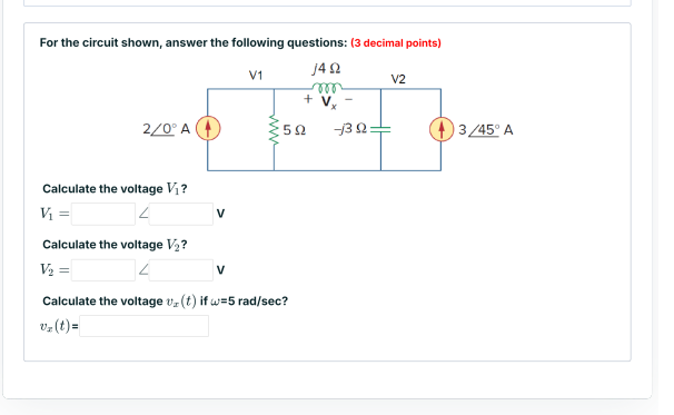 Solved For the circuit shown, answer the following | Chegg.com