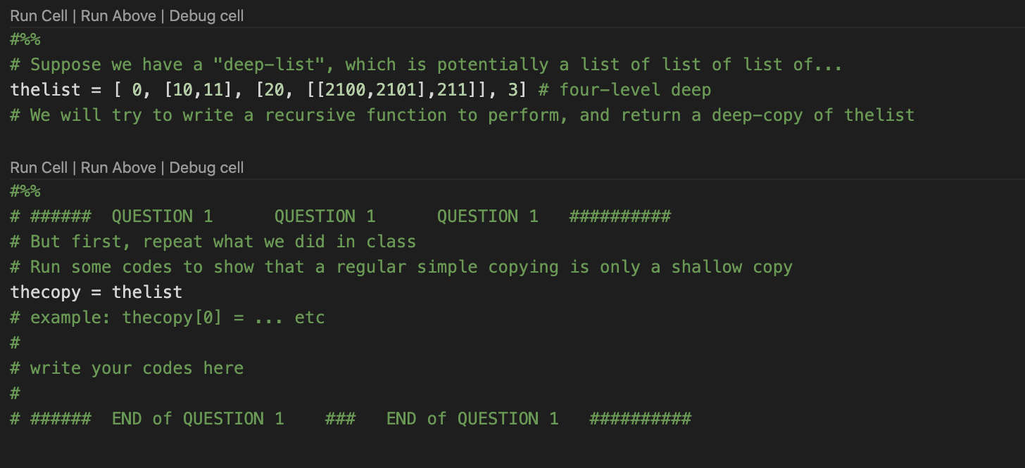 Solved Python Question: # Suppose we have a "deep-list", | Chegg.com