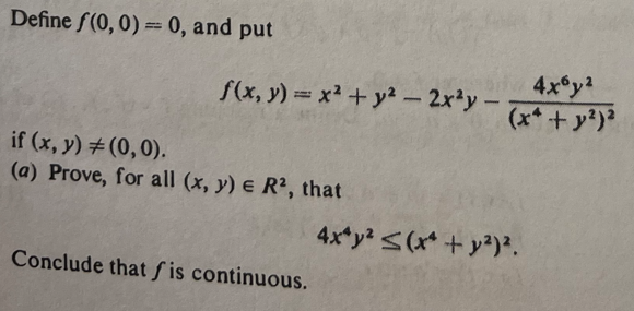 Solved Define f(0,0)=0, and put | Chegg.com