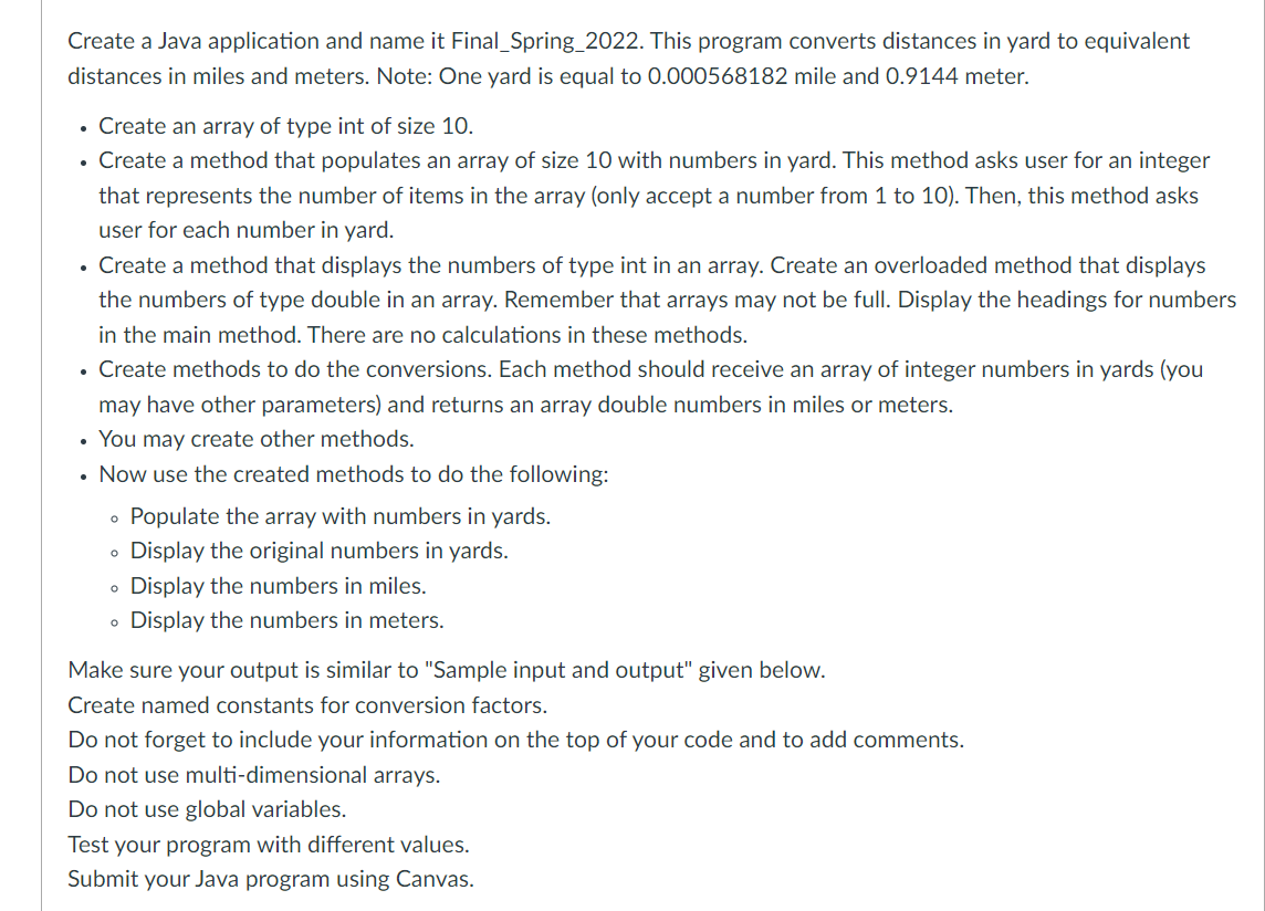 Solved Create a Java application and name it | Chegg.com