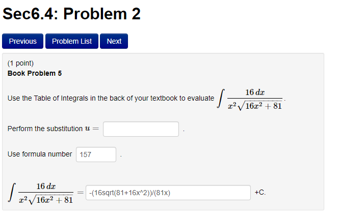 Solved Sec6.4: Problem 2 Previous Problem List Next (1 | Chegg.com