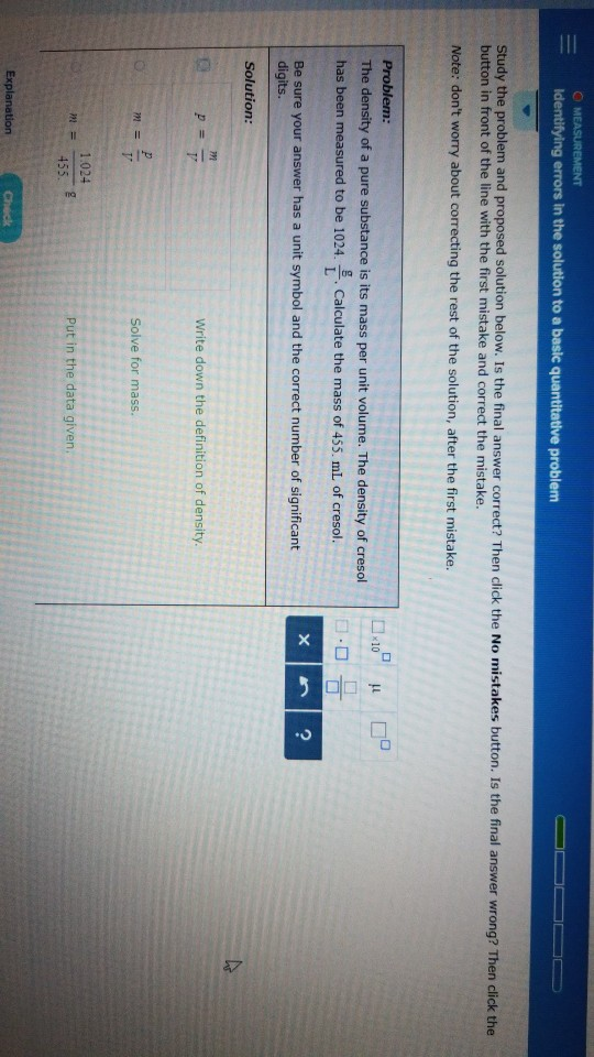 Solved MEASUREMENT Identifying errors in the solution to a | Chegg.com