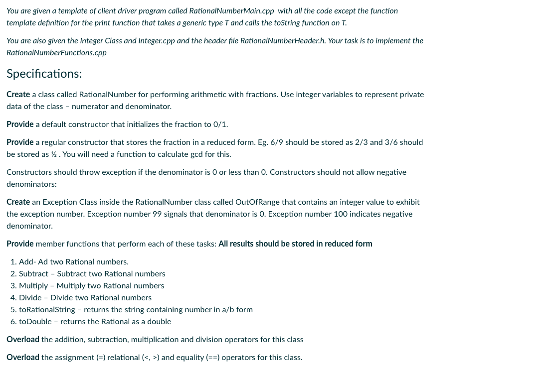 Solved You are given a template of client driver program | Chegg.com