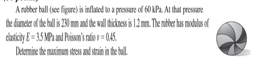 Solved A rubber ball (see figure) is inflated to a pressure | Chegg.com
