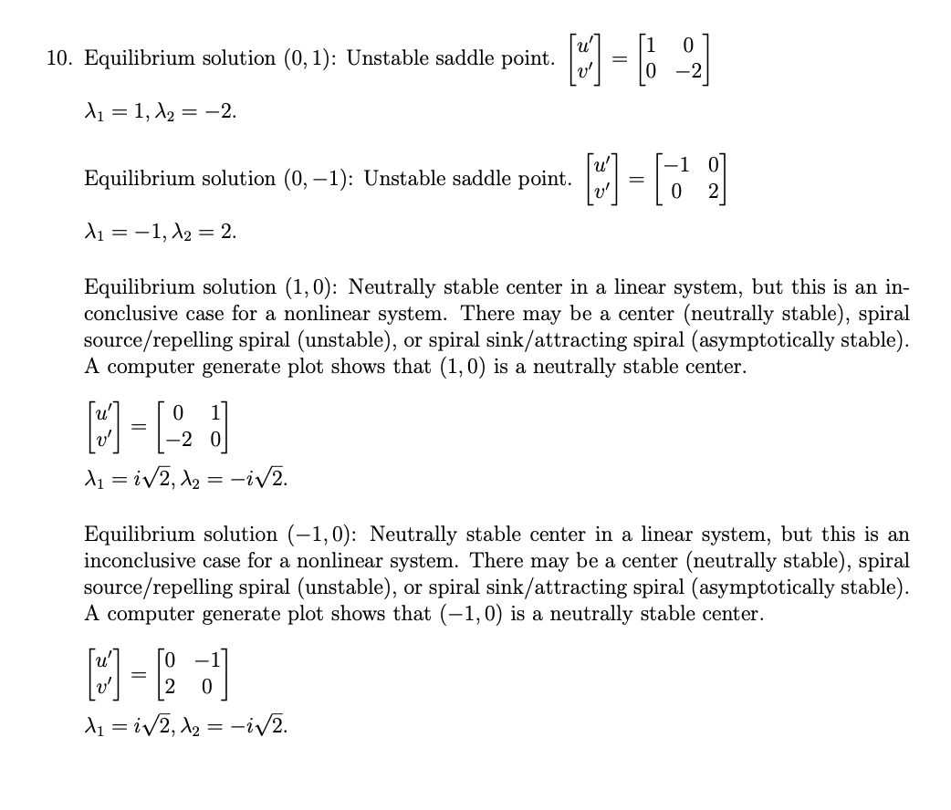 Solved 10. Find and characterize the equilibrium | Chegg.com