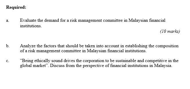 Solved Most Malaysian Banks Face Impact of ESG Risks The | Chegg.com