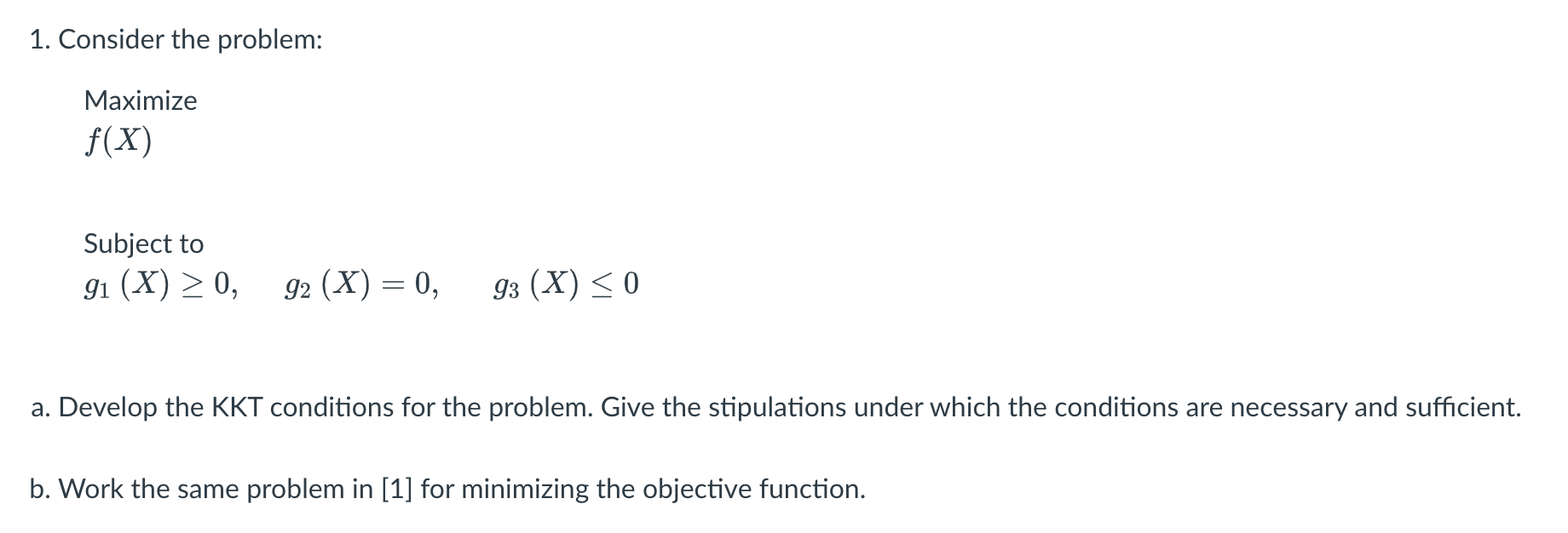 Solved Using the provided theorem for KKT conditions : | Chegg.com
