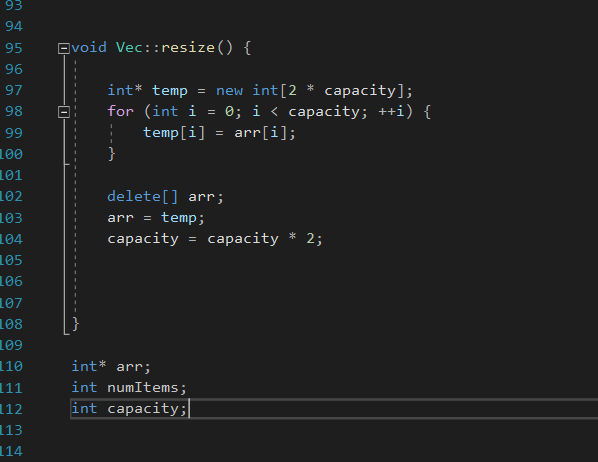 Solved return numItems; int\& Vec: :at(int i) \{ if ( i> | Chegg.com