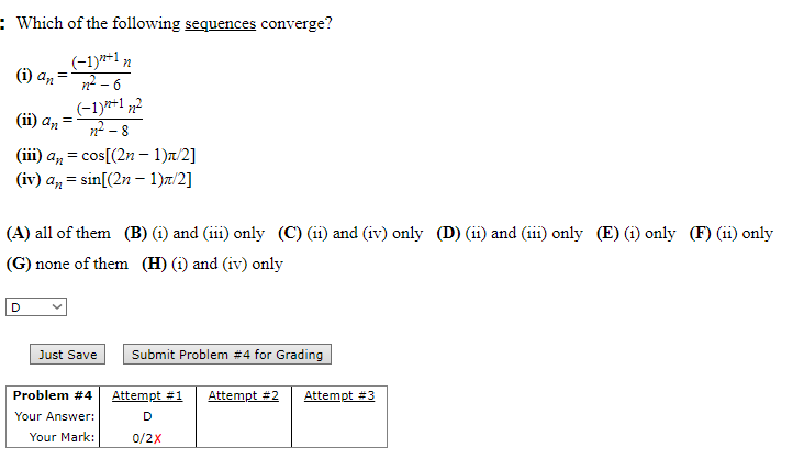 Solved Which of the following sequences | Chegg.com