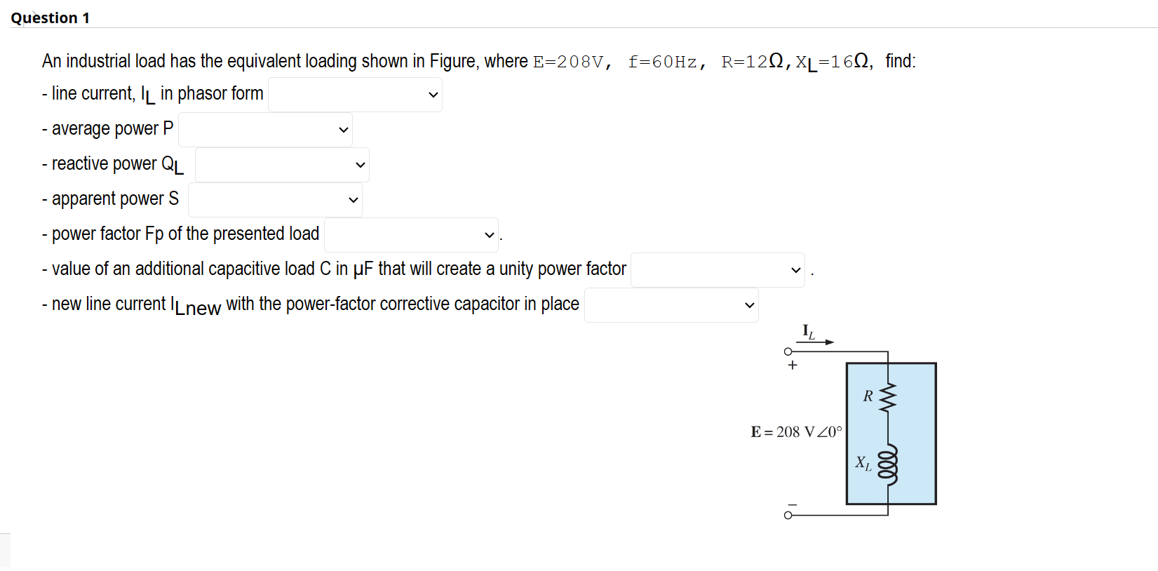 An industrial load has the equivalent loading shown | Chegg.com
