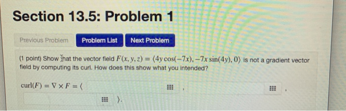 Solved Section 13.5: Problem1 Previous Problem Problem List | Chegg.com