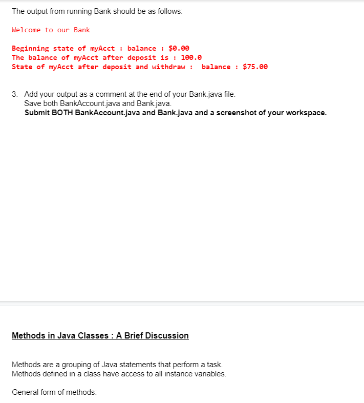 Solved Submit the following three files: 1. BankAccount.java | Chegg.com