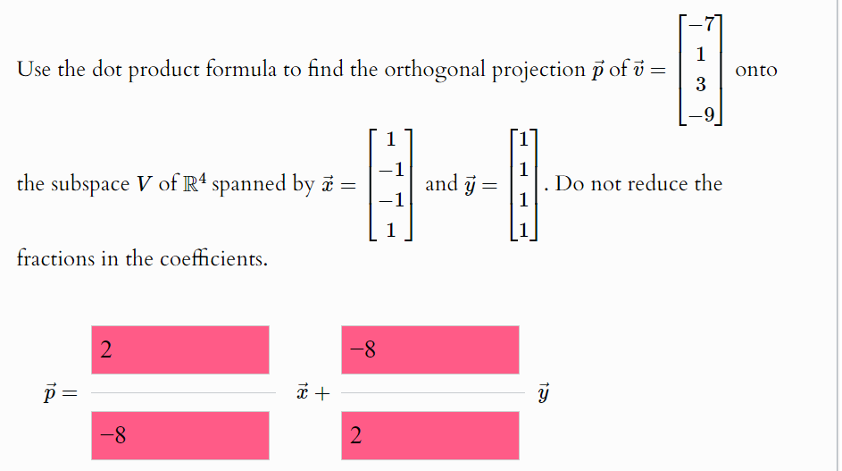 Solved Use the dot product formula to find the orthogonal | Chegg.com