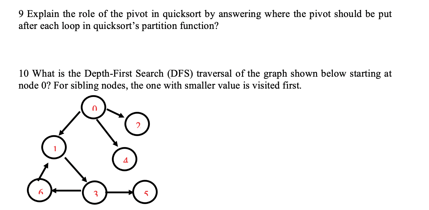 Solved 9 Explain the role of the pivot in quicksort by | Chegg.com