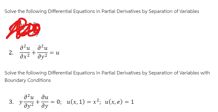 Solved Solve the following Differential Equations in Partial | Chegg.com