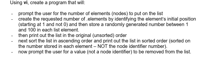 Using Vi Create A Program That Will Prompt The 