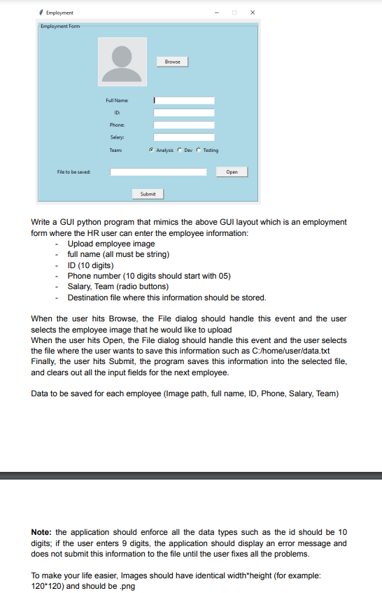 Solved Write a GUI python program that mimics the above GUI | Chegg.com