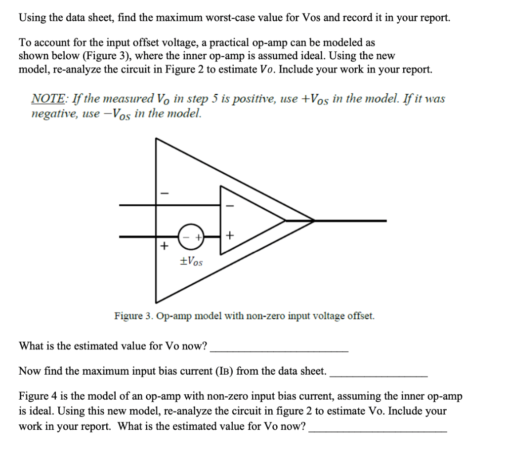 Solved Part 2 Input Offset Voltage And Input Bias Current 7364