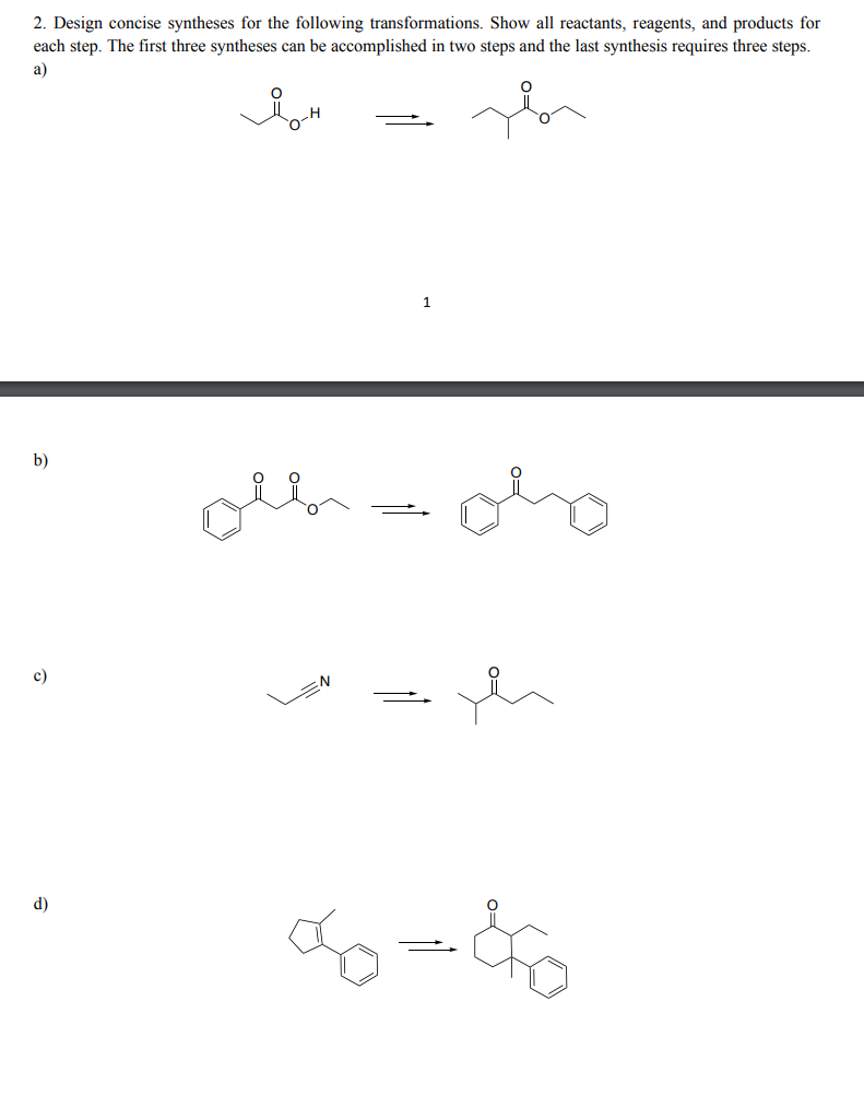 Solved 2. Design concise syntheses for the following | Chegg.com