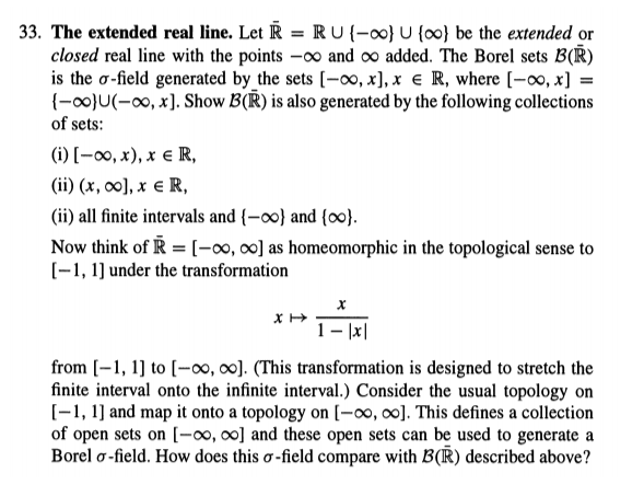 Solved 33. The extended real line. Let R=R∪{−∞}∪{∞} be the | Chegg.com