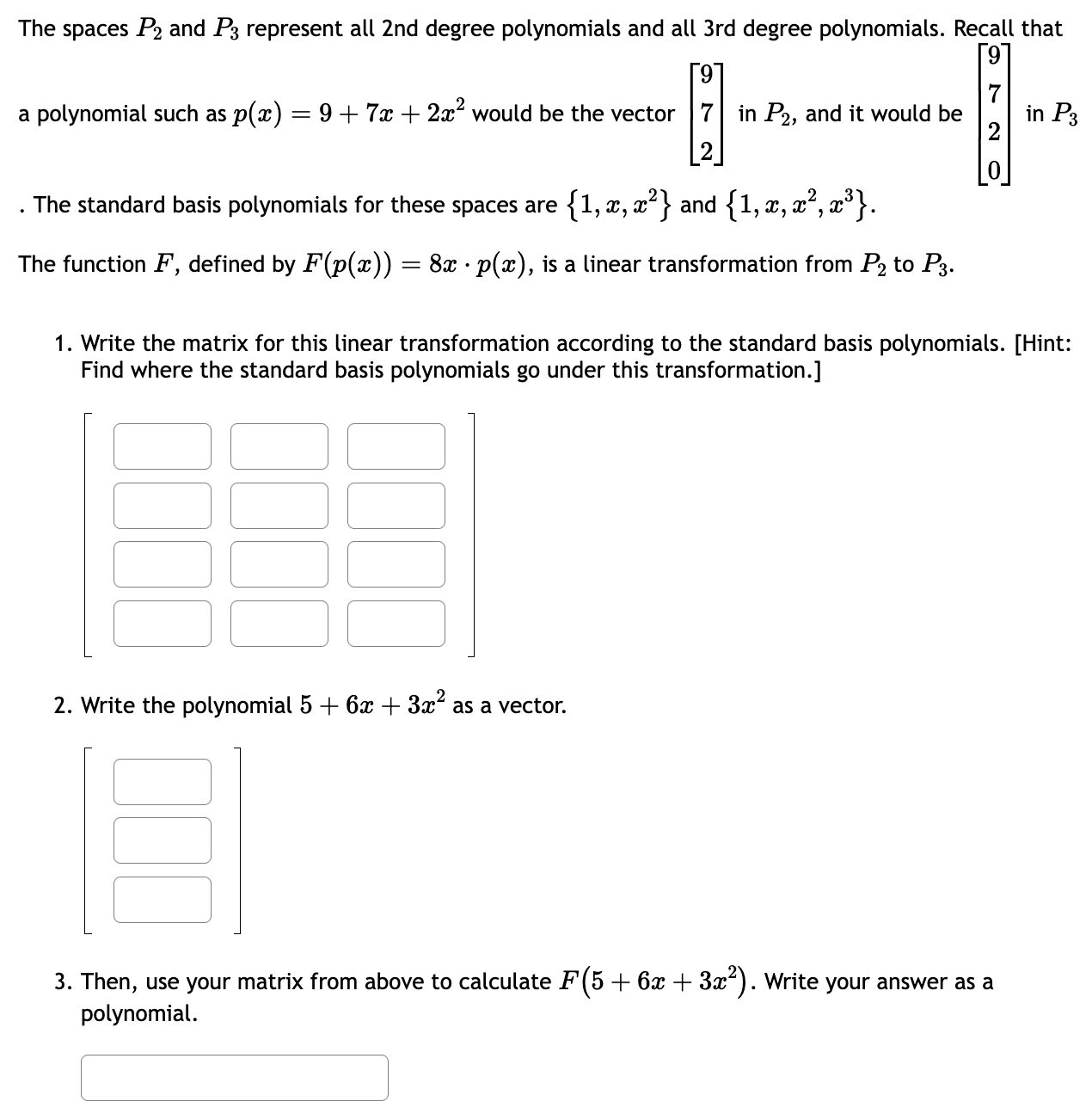 Solved The spaces \\( P_{2} \\) and \\( P_{3} \\) represent | Chegg.com