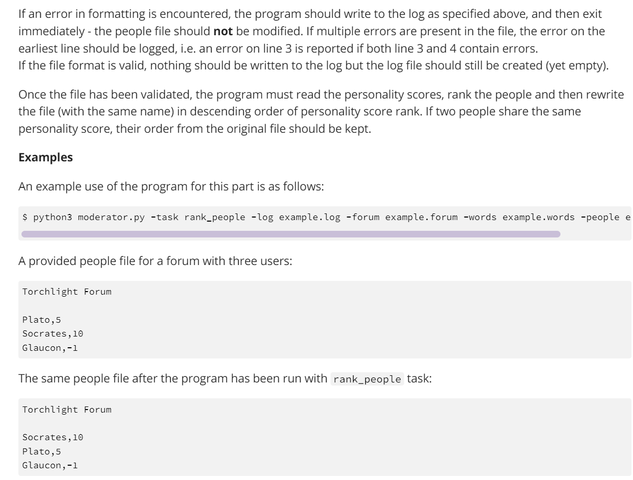 Solved The Moderator program must validate and interpret a | Chegg.com