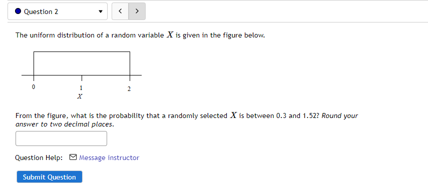 Solved Question 2 7 The uniform distribution of a random | Chegg.com