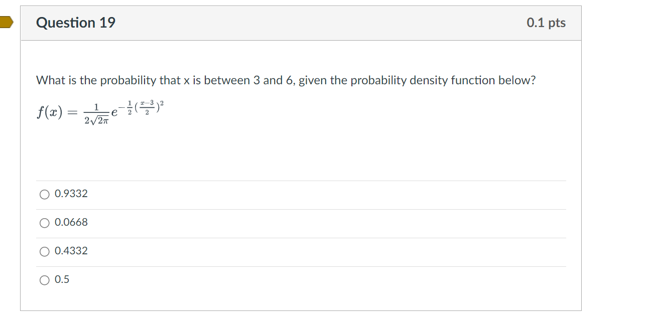 Solved What is the probability that x is between 3 and 6 , | Chegg.com